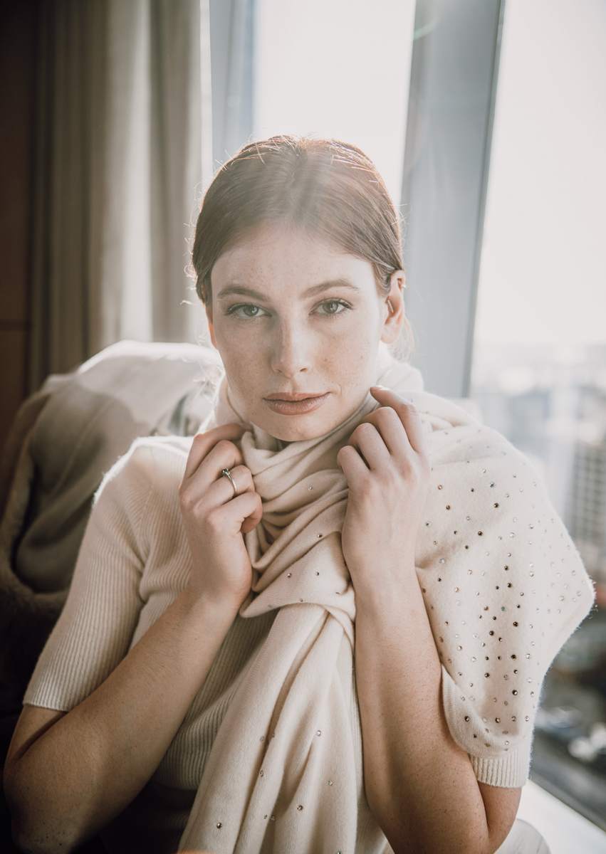Luly Luxe Signature Cashmere Shawl with Swarovski Crystals – Luly Yang