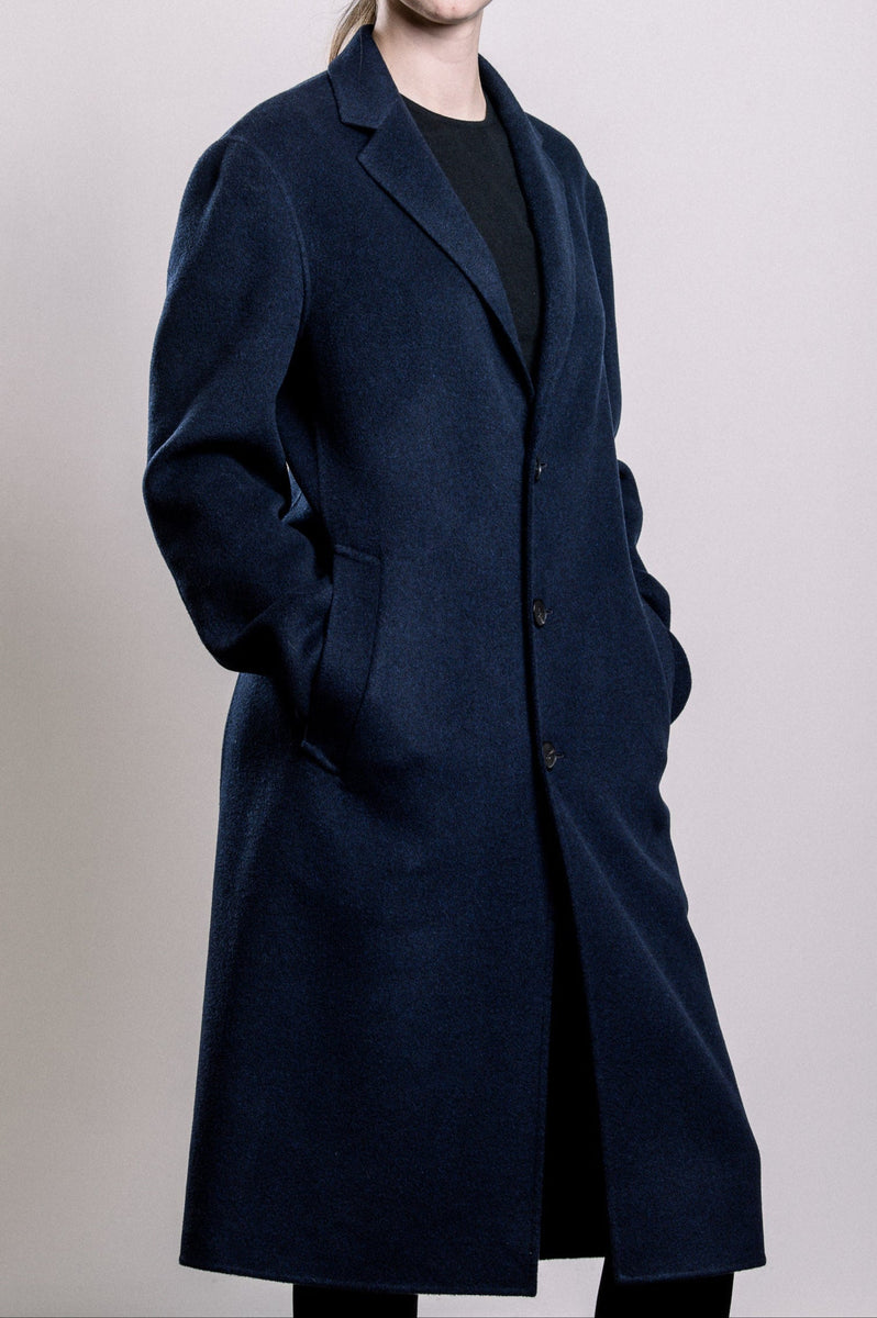 Demi-Couture Wool & Silk Overcoat - Dark Navy – Luly Yang