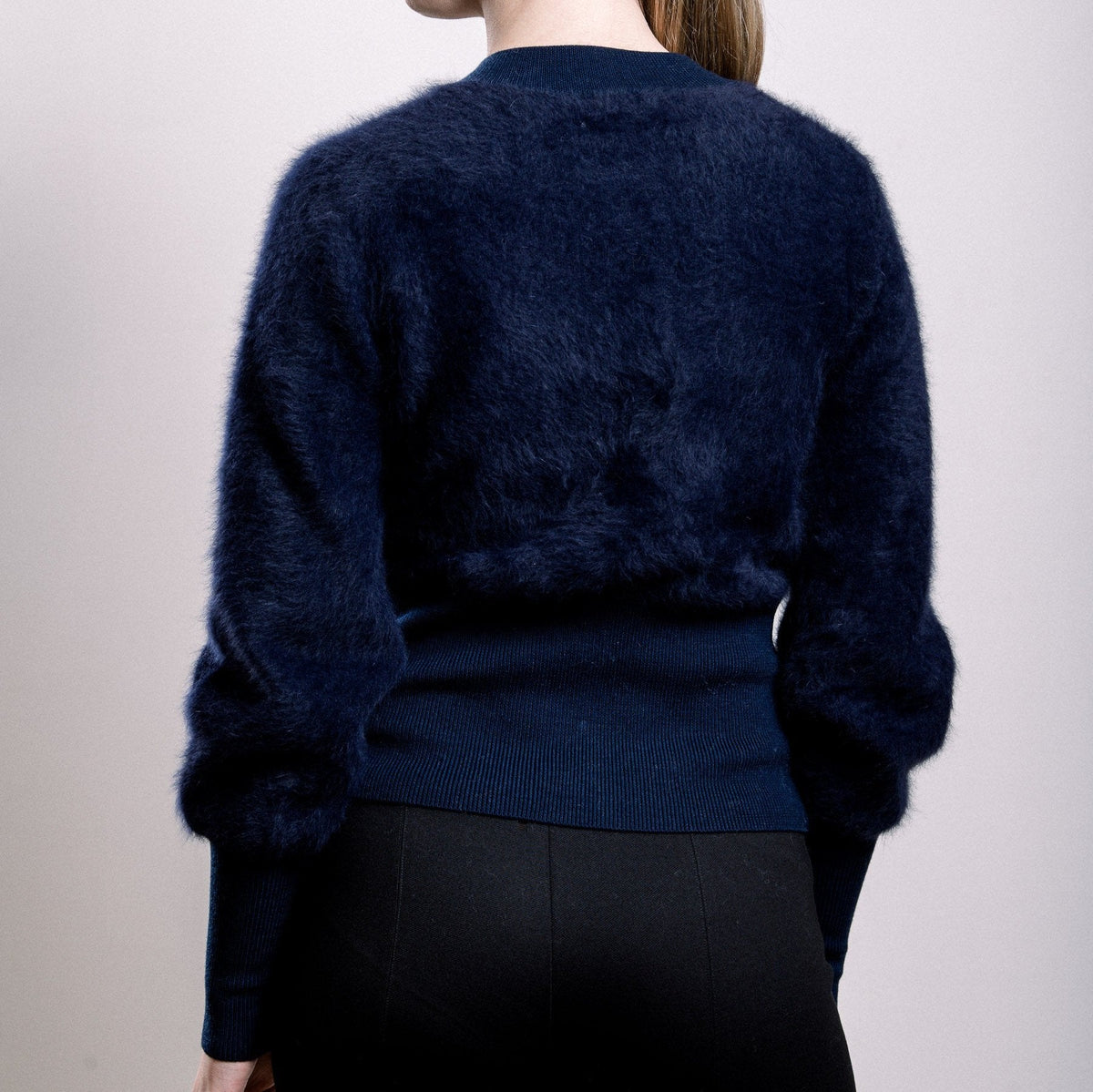 Cashmere & Fox Cardigan - Navy – Luly Yang